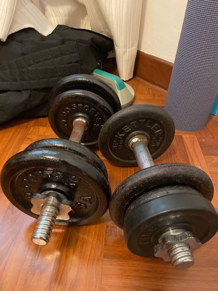Dumbbell 13kg and 10kg set, Sports Equipment, Exercise & Fitness ...
