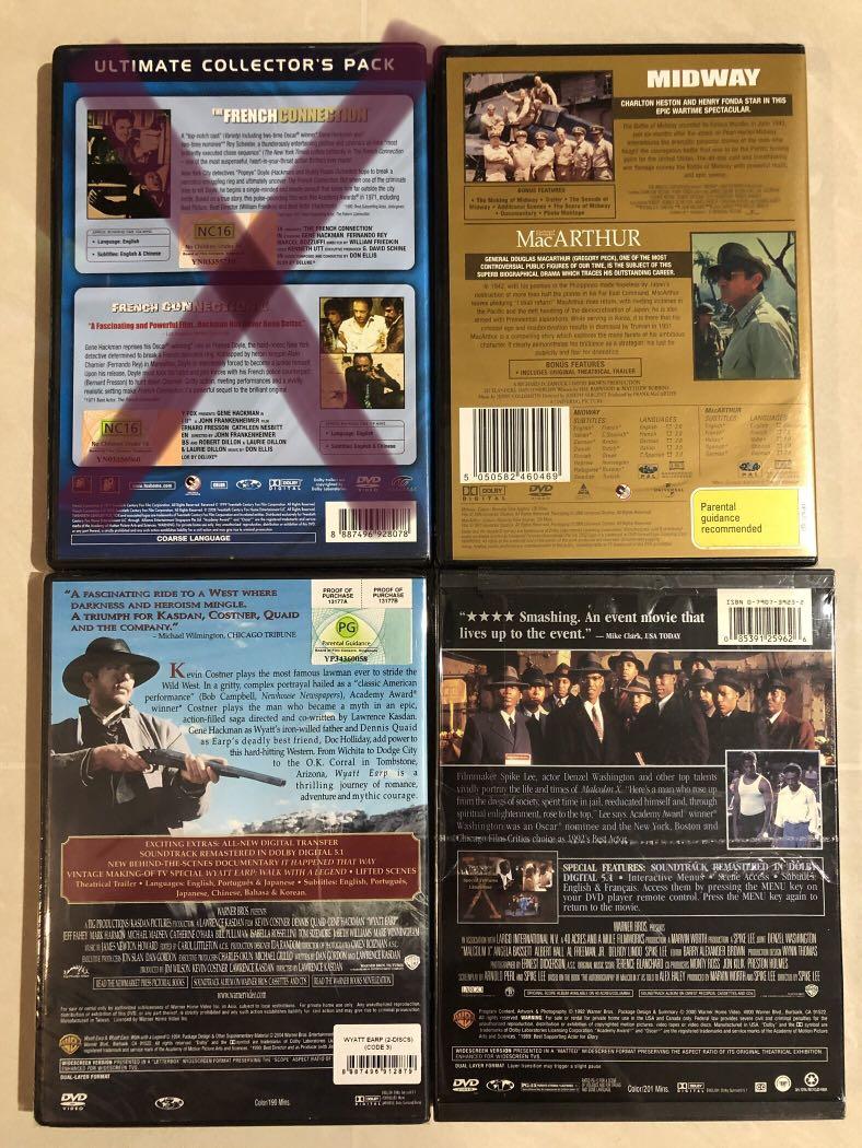 DVD - Midway, General Douglas MacArthur, Wyatt Earp, Malcom X, Hobbies ...