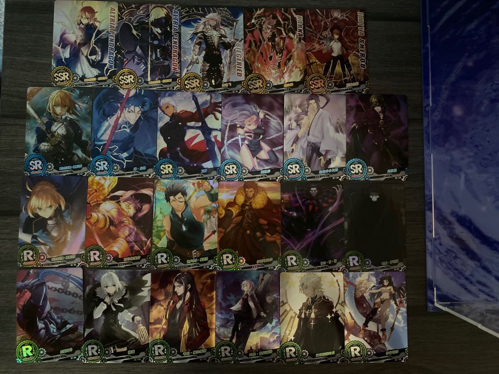 Fate SSR SR R collectable cards set Artoria Pendragon Saber, Hobbies ...