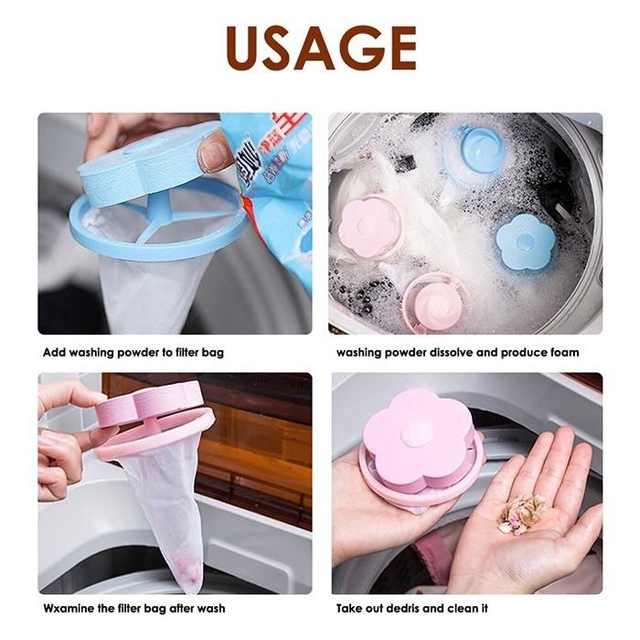 Home Floating Hair Catcher Mesh Pouch Washing Machine Laundry Bag ...