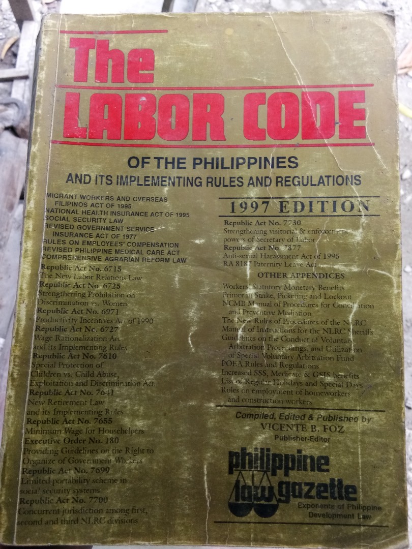 Labor Code of the Philippines 1997 Edition, Hobbies & Toys, Books ...