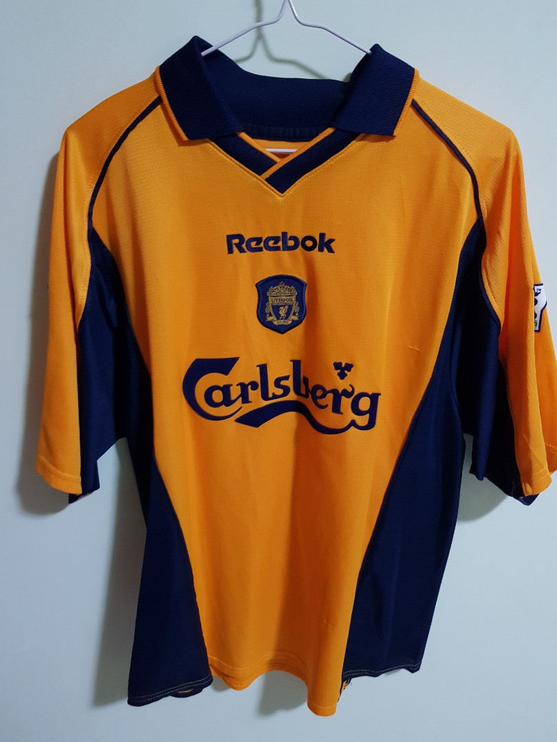 Liverpool 2001 away kit size M (100% Authentic), Men's Fashion, Tops ...