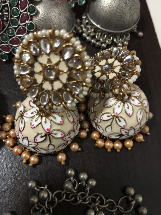 Meenakari Jimiki, Women's Fashion, Jewelry & Organisers, Earrings on ...