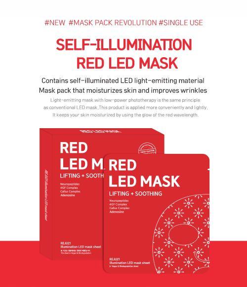REJU21 World’s First Red LED Mask [5Sheets], Beauty & Personal Care ...