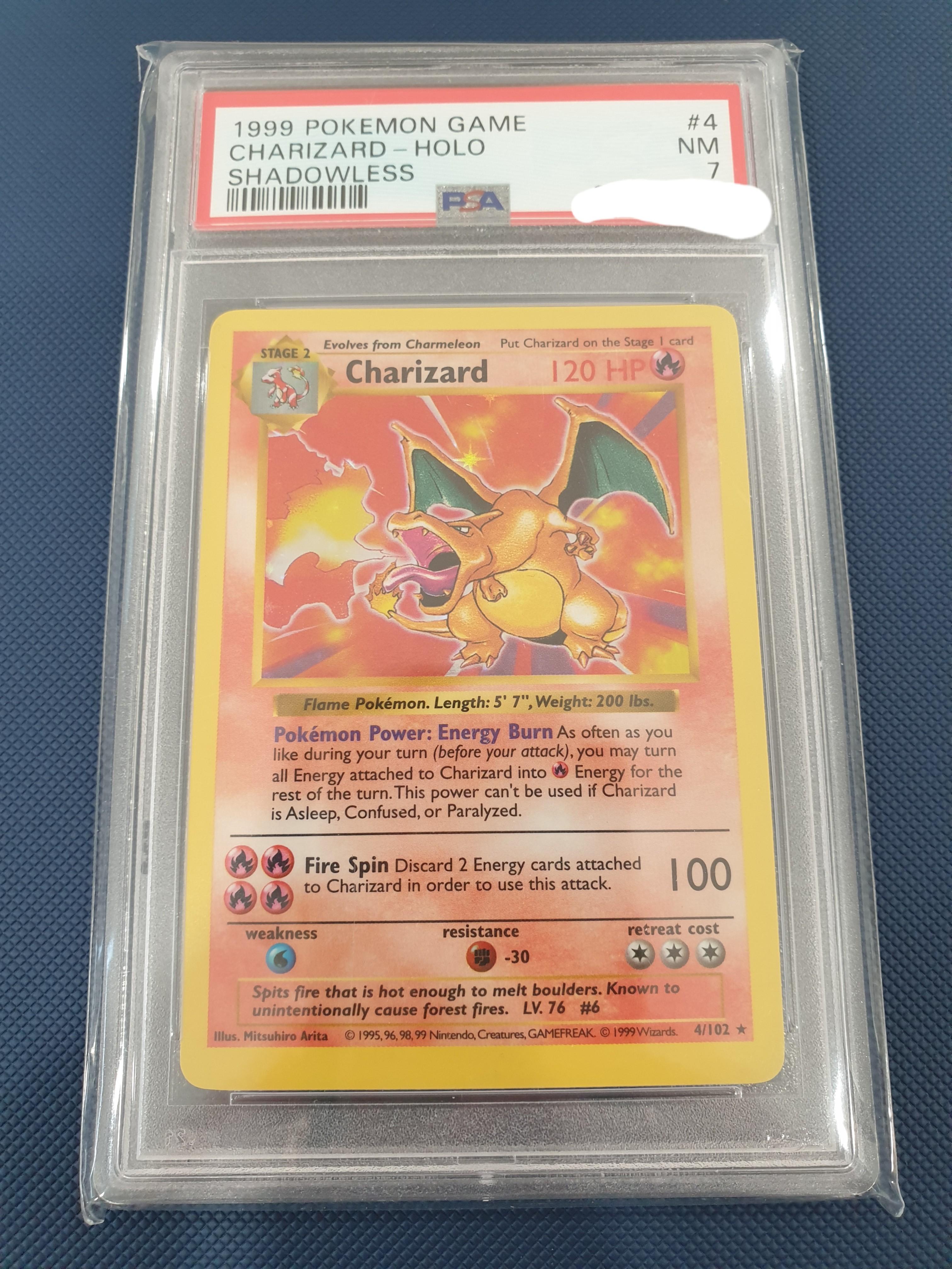 Shadowless Charizard pokemon PSA 7 with Freebies, Hobbies & Toys, Toys ...