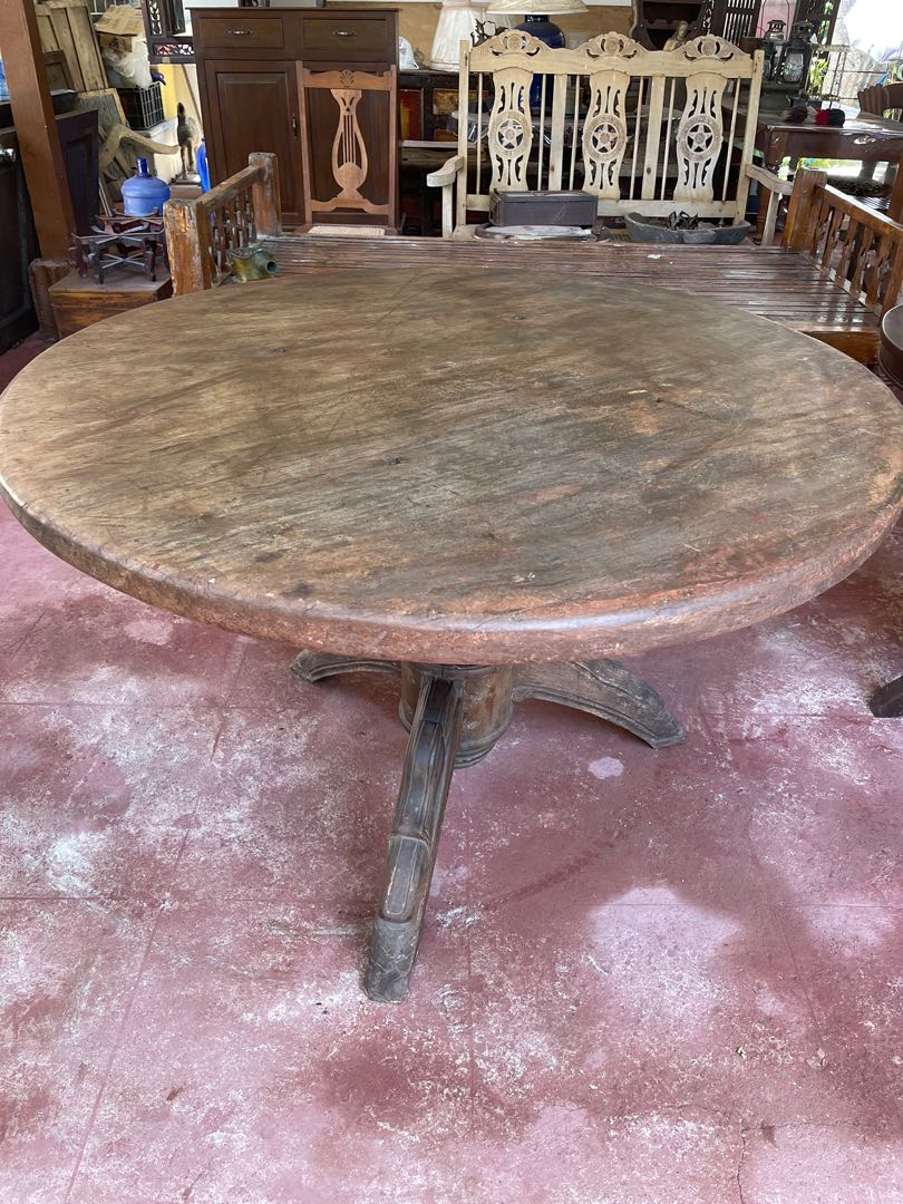 Solid magkuno round table, Furniture & Home Living, Furniture, Tables ...