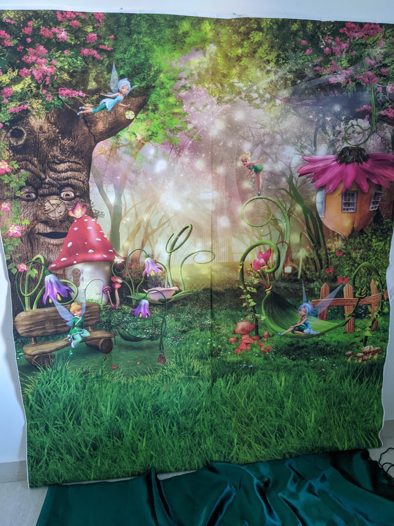 Tinkerbell backdrop, Furniture & Home Living, Home Decor, Wall Decor on ...