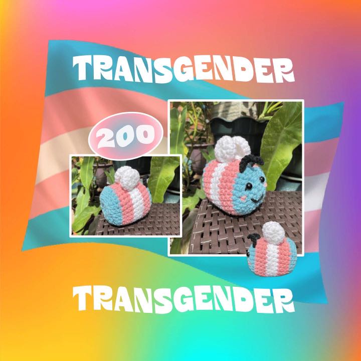 Transgender Bee Plushie Pride Crochet, Hobbies & Toys, Stationary ...