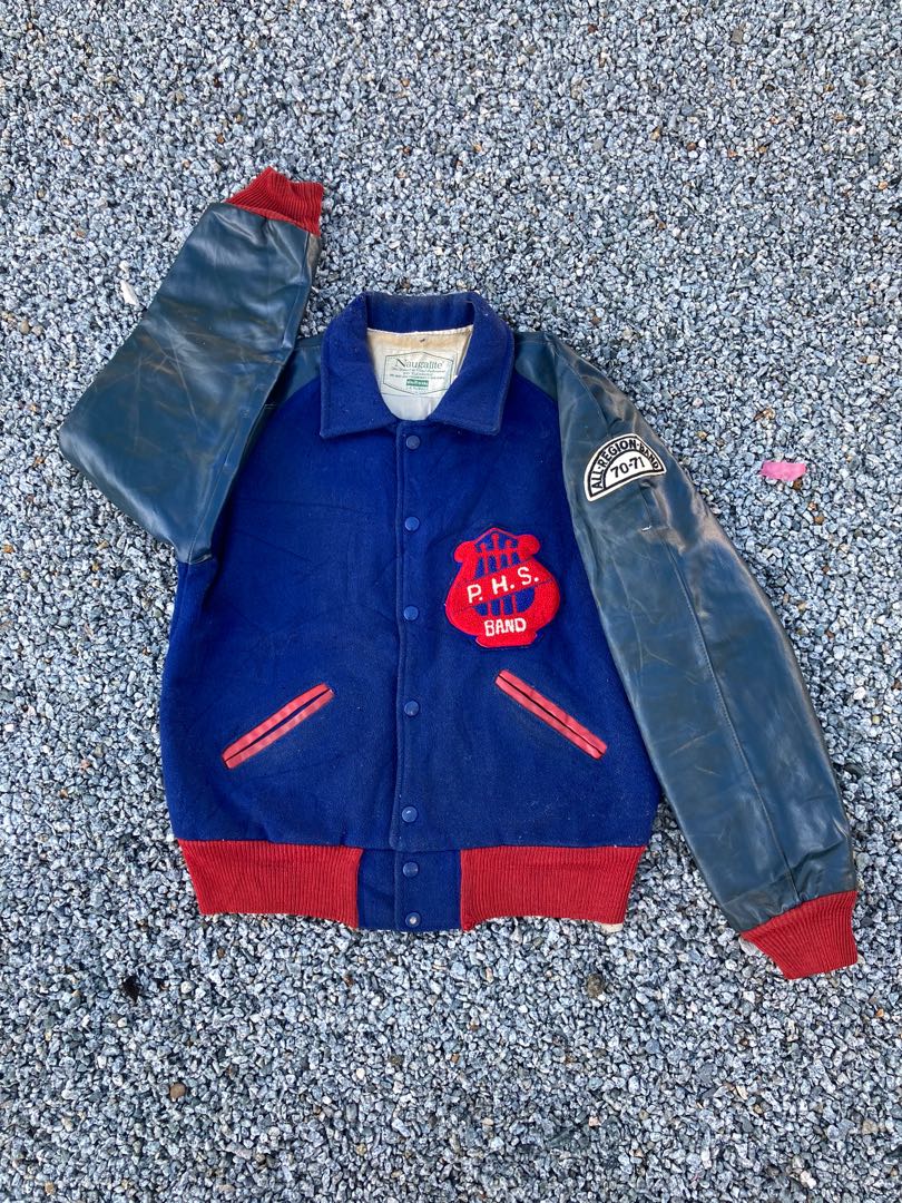 Vintage Leather Arms Varsity Jacket, Men's Fashion, Coats, Jackets and ...