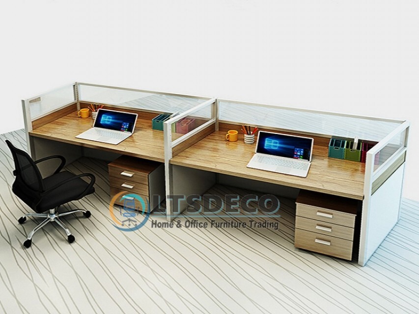 WORKSTATION WITH GLASS OFFICE PARTITIONS, Furniture & Home Living ...