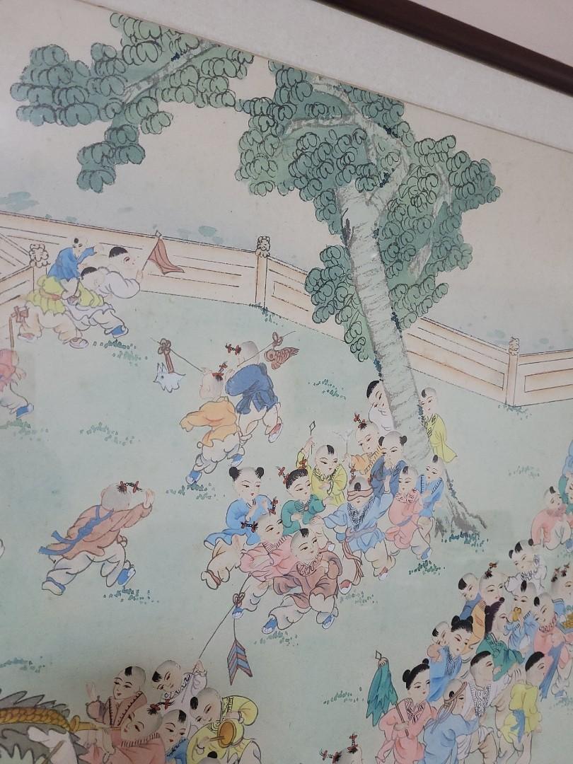 Chinese Paint百子图 Bai Zi Tu, Furniture & Home Living, Home Decor, Frames ...