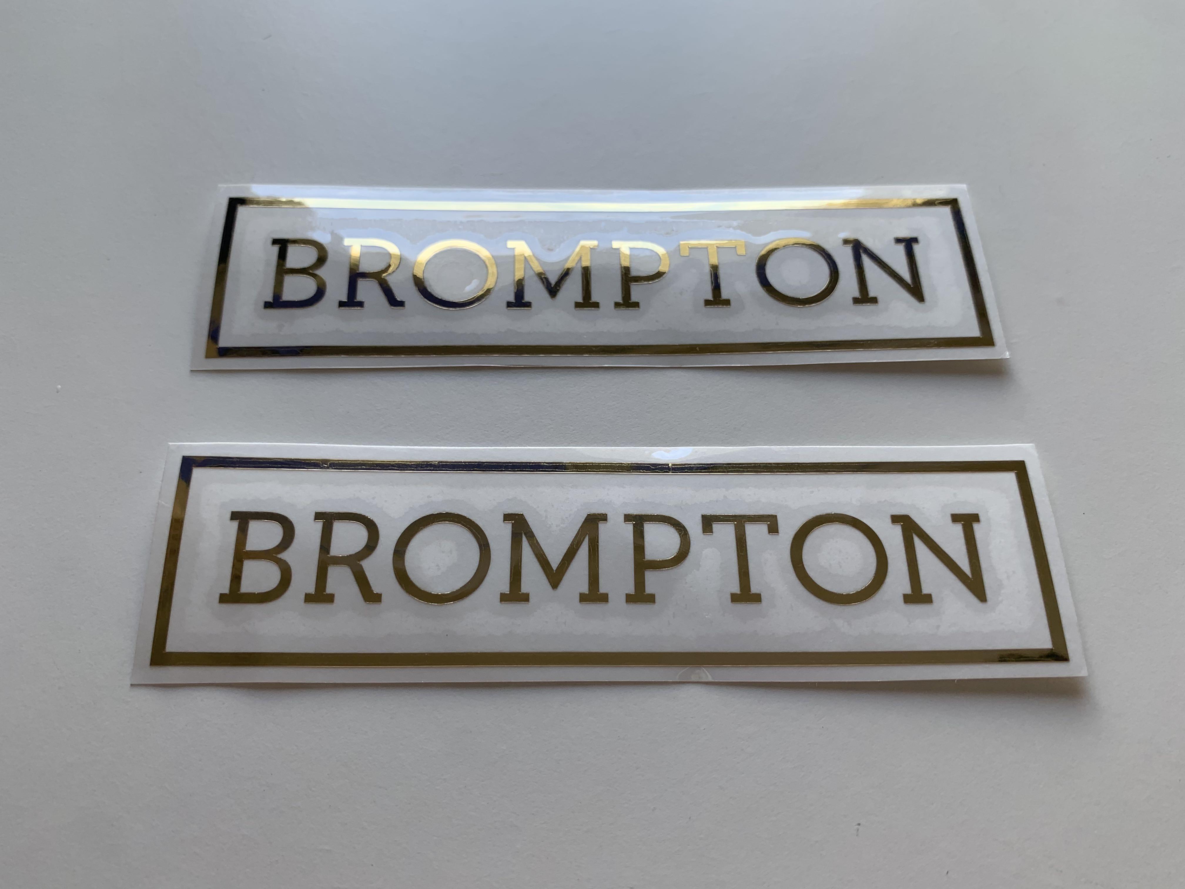 Brompton gold chrome reflective logo stickers, Sports Equipment ...