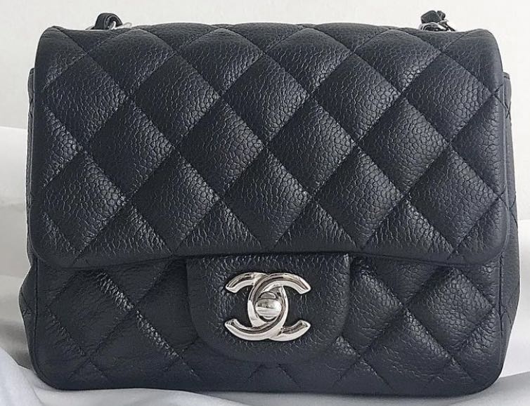 Chanel Black Mini Square in SHW, Women's Fashion, Bags & Wallets, Cross ...