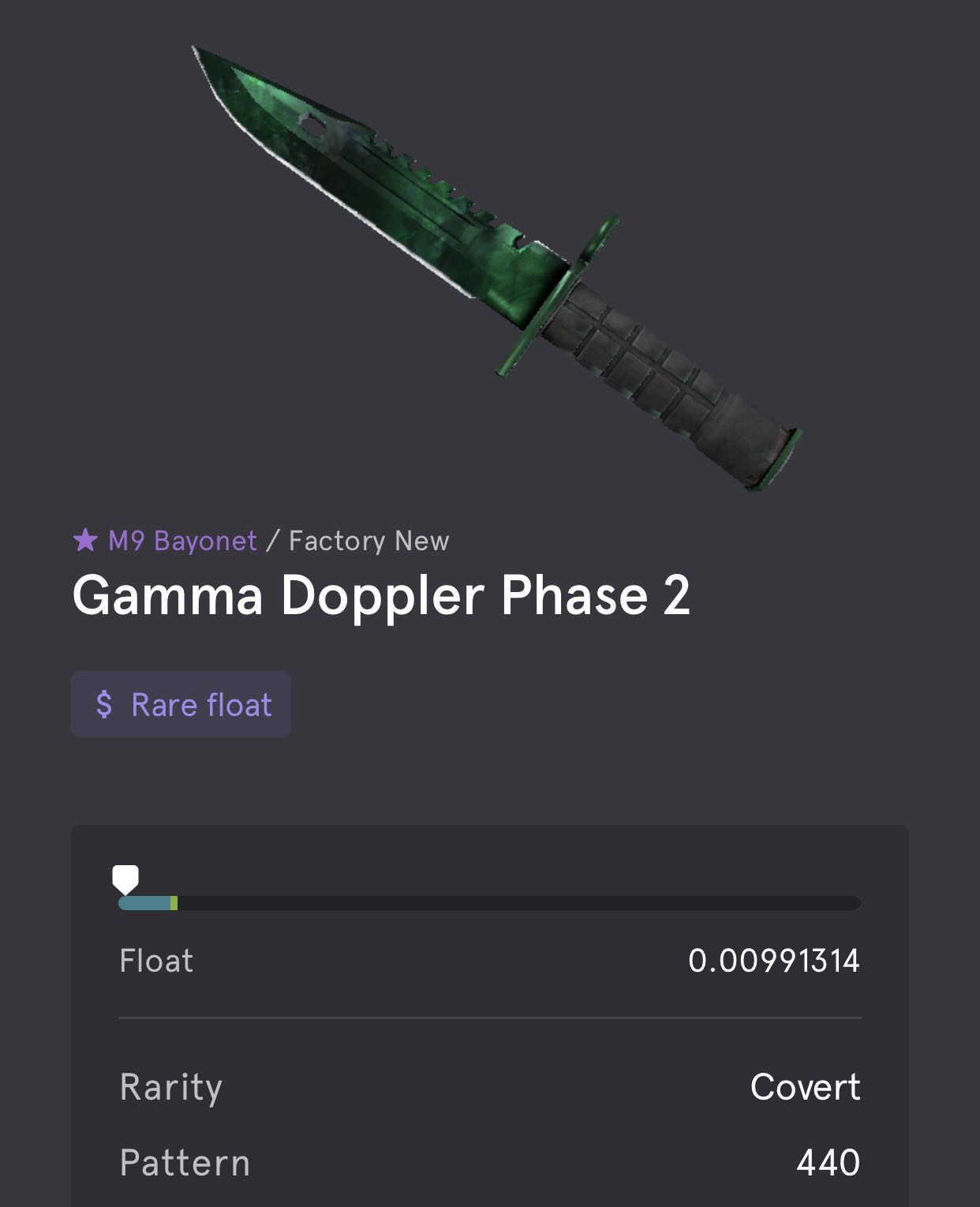 Csgo M9 Gamma Doppler P2 0.009FV, Video Gaming, Gaming Accessories, In-Game Products on Carousell