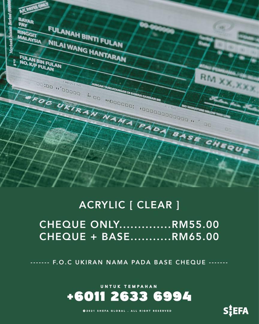 Mockup Cek Hantaran Acrylic, Hobbies & Toys, Stationery & Craft, Handmade Craft on Carousell