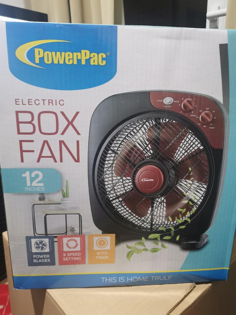 PowerPac Box Fan 12 inches, Furniture & Home Living, Lighting & Fans ...