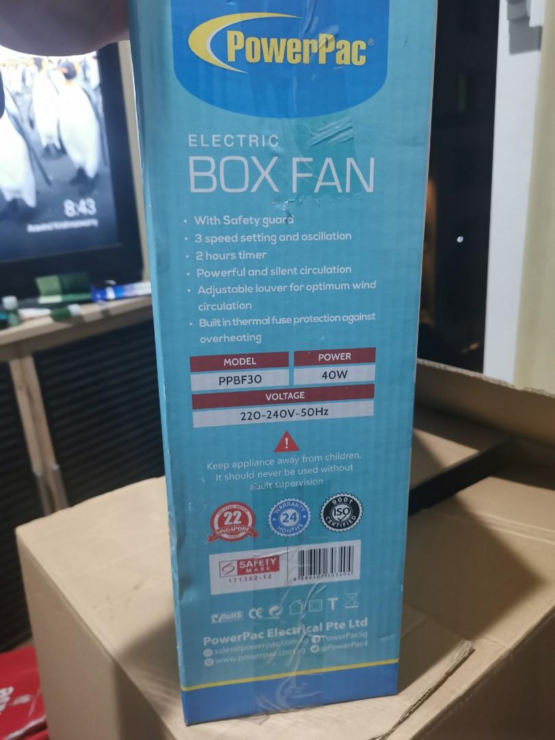 PowerPac Box Fan 12 inches, Furniture & Home Living, Lighting & Fans ...