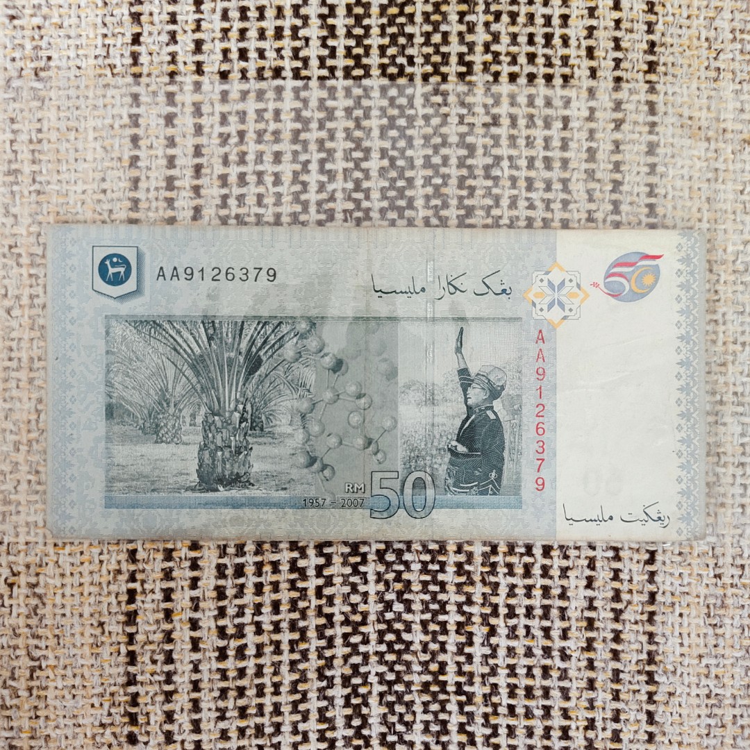 RM50 ringgit malaysia duit lama banknote, Hobbies & Toys, Collectibles ...