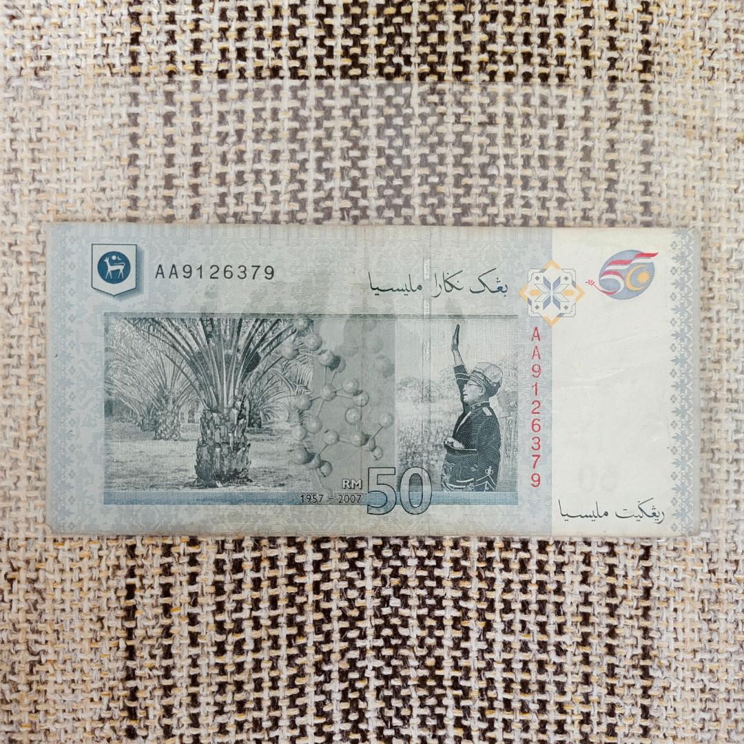 RM50 ringgit malaysia duit lama banknote, Hobbies & Toys, Collectibles ...
