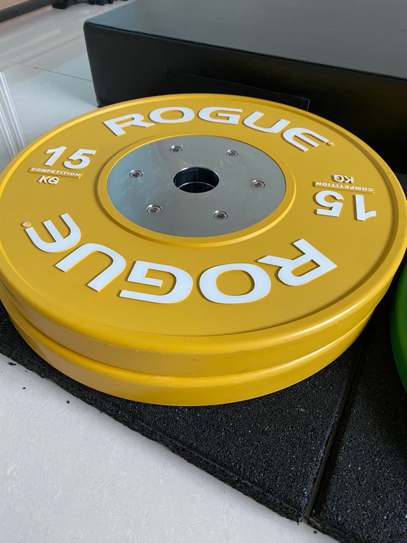 Rogue Competition Bumper Plates 15KG, Sports Equipment, Exercise ...