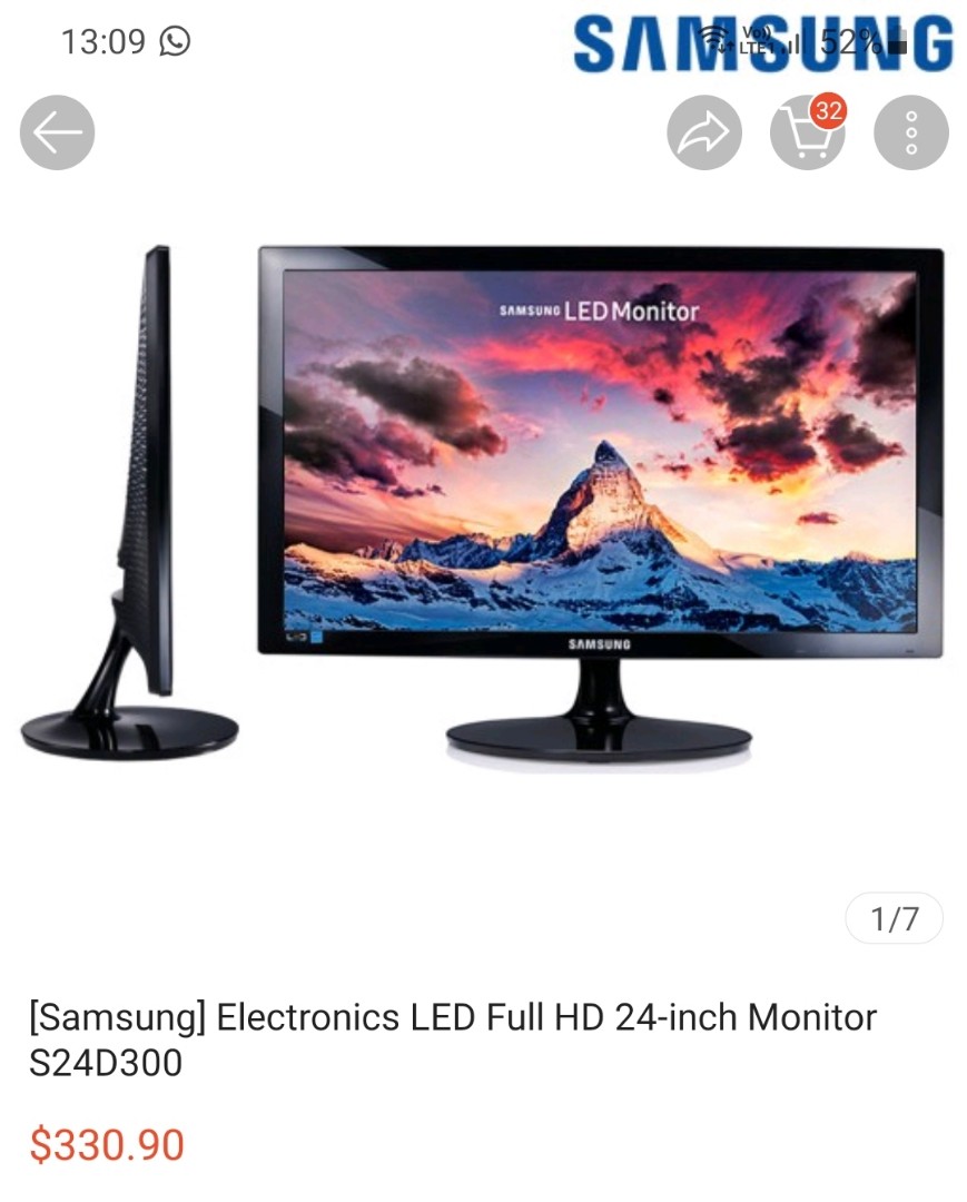 Samsung 24 inch LED Full HD Monitor, Computers & Tech, Parts ...