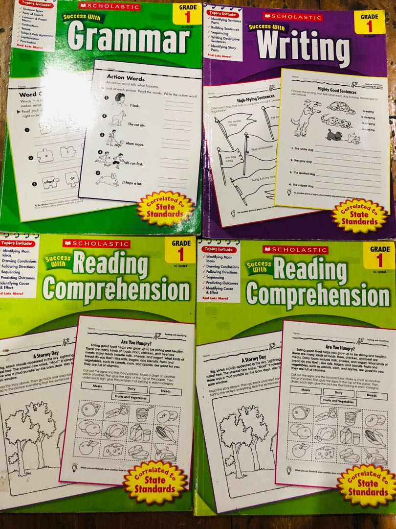 Scholastic Grade 1 Grammar, Reading Comprehension, Writing Books ...