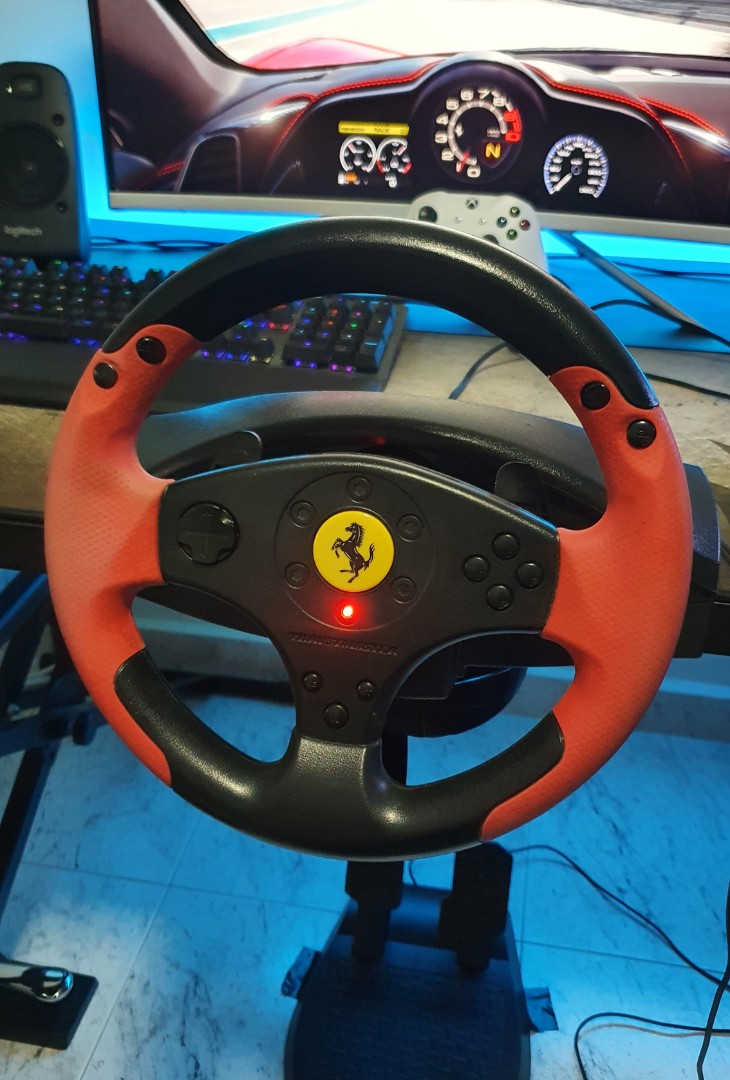 Thrustmaster Ferrari Red Legend Racing Wheel, Video Gaming, Gaming ...