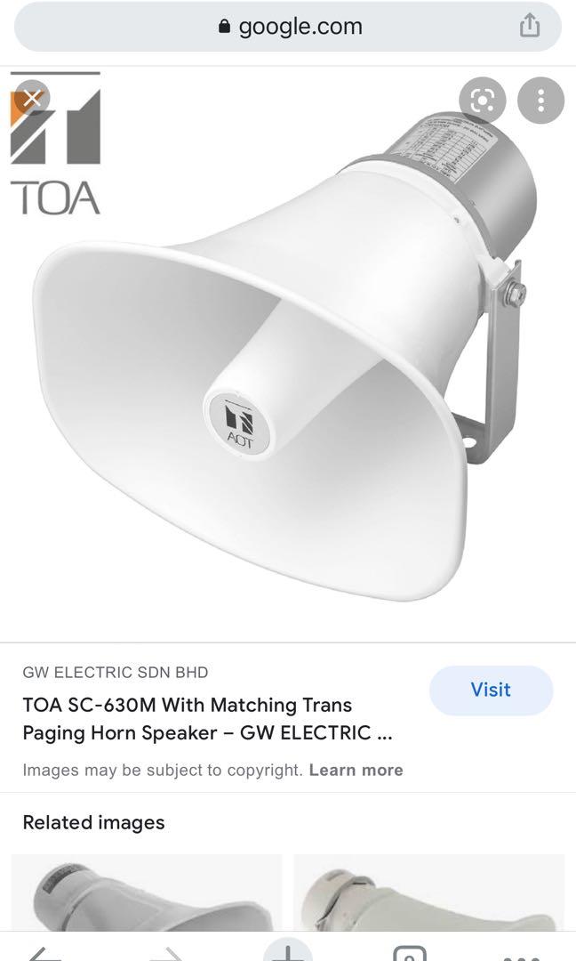 TOA paging horn speaker SC-630M 30W, Audio, Soundbars, Speakers & Amplifiers on Carousell