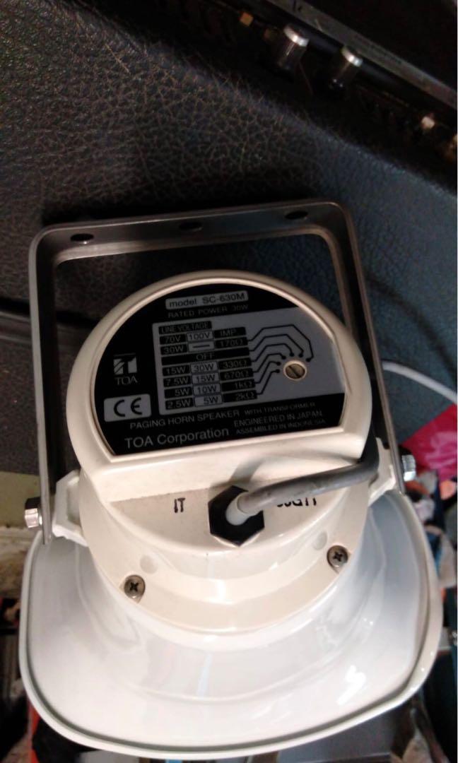 TOA paging horn speaker SC-630M 30W, Audio, Soundbars, Speakers & Amplifiers on Carousell