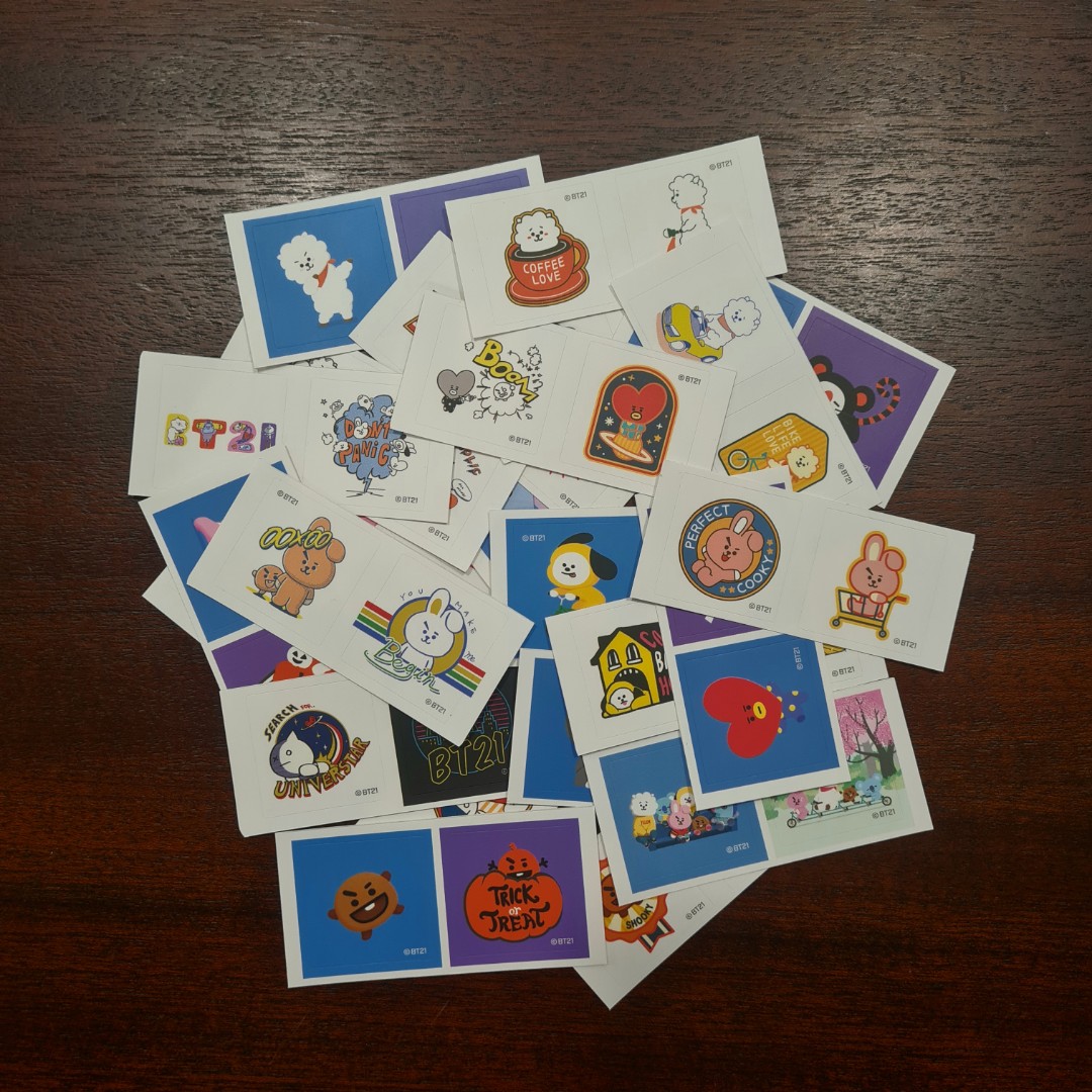BTS BT21 Offical Stickers, Hobbies & Toys, Memorabilia & Collectibles ...