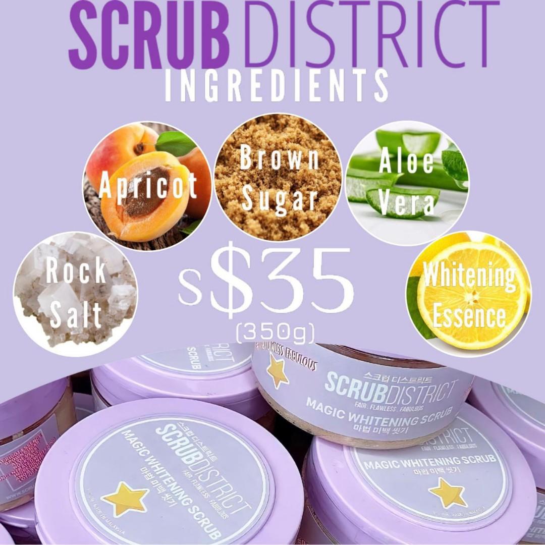 Scrub District Whitening Magic scrub, Beauty & Personal Care, Bath ...