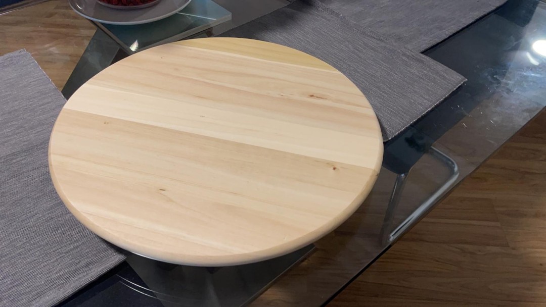 Wooden round rotary plate from Ikea, Furniture & Home Living, Home ...