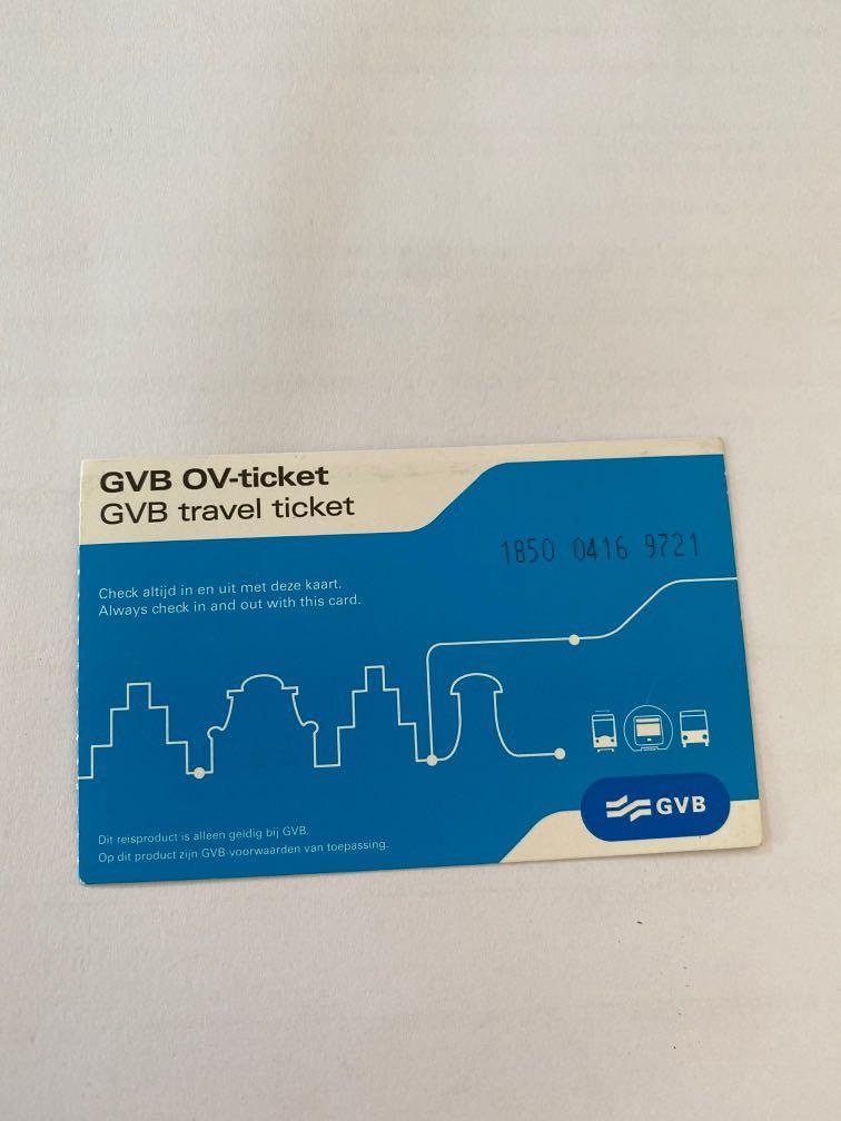 [紀念珍藏]荷蘭Amsterdam GVB Light Rail 輕軌列車車票 travel ticket, 票券, 本地景點門票及交通 ...