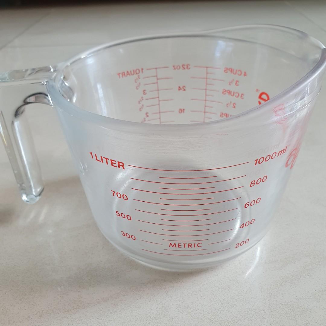 Large Vintage Arcuisine Borosilicate Glass Big Measuring Jar for 1 ...