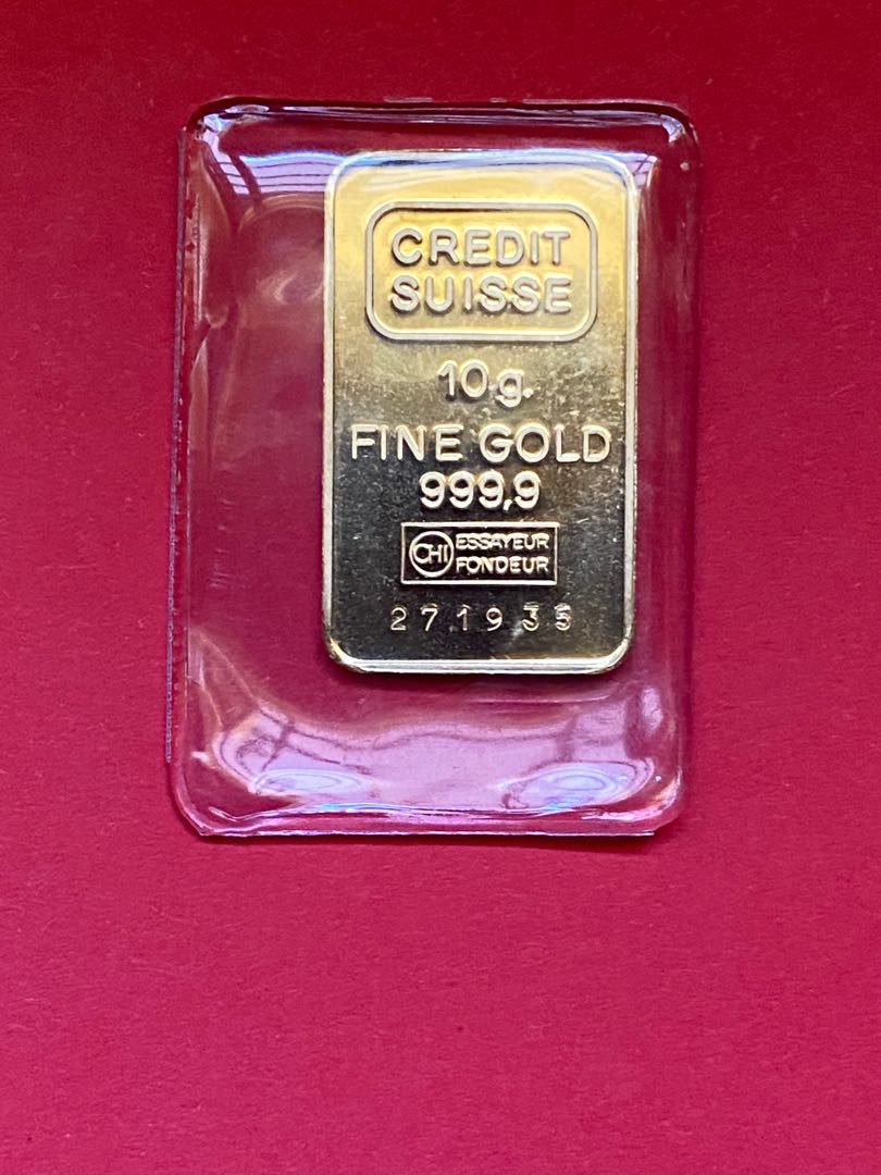 Credit Suisse 10 g grams gold bar 999 in packaging, Hobbies & Toys ...