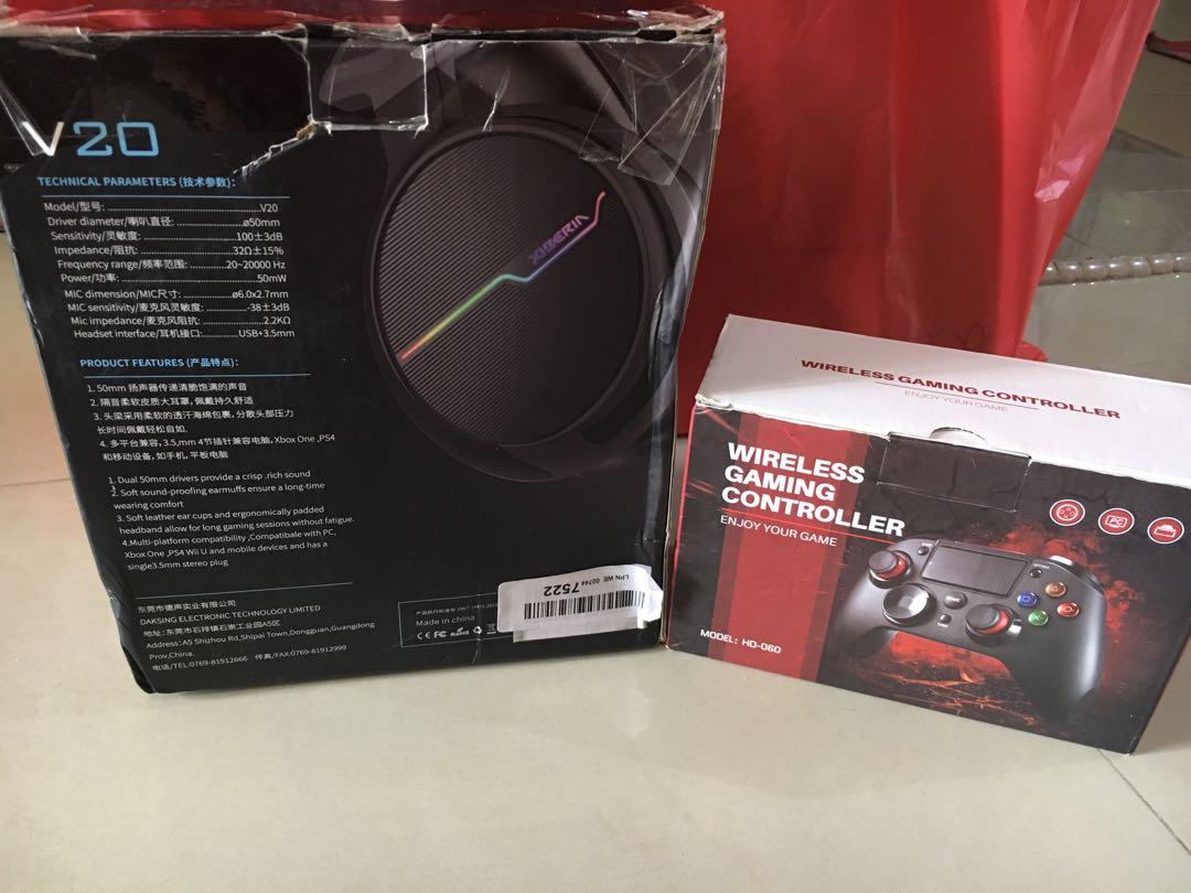 Gaming headset and PS4 controller PICTEK, Video Gaming, Gaming ...