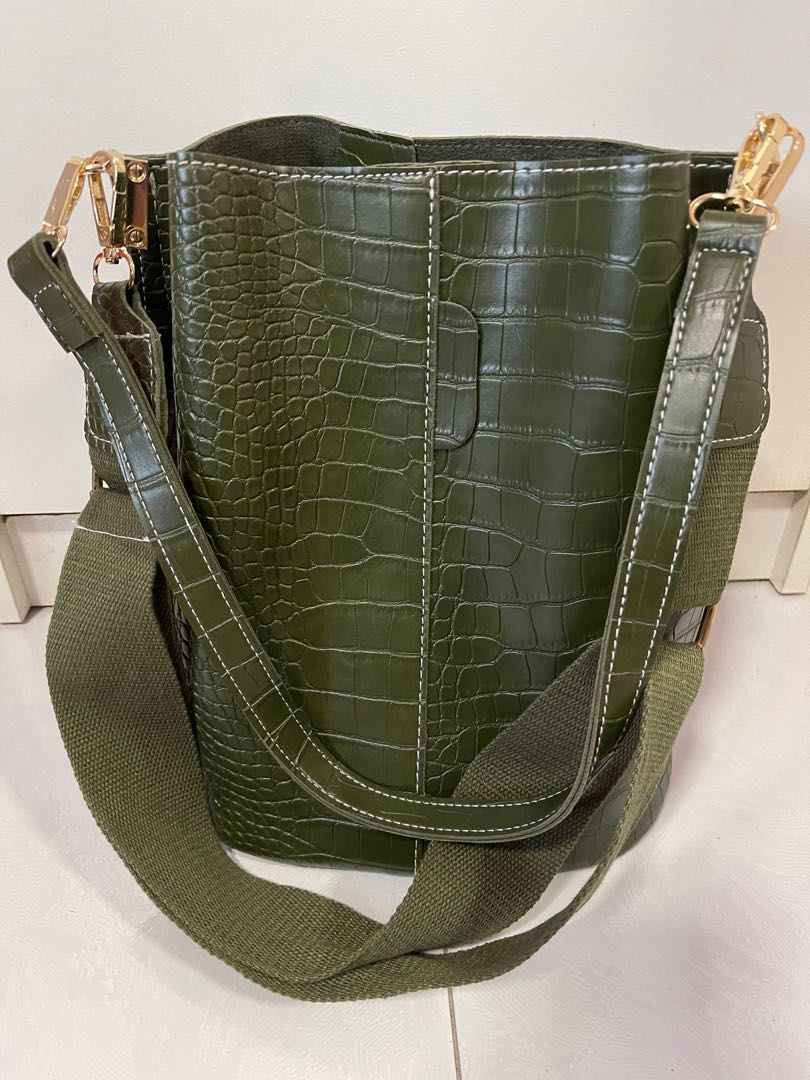 Green bucket bag, Women's Fashion, Bags & Wallets, Shoulder Bags on ...