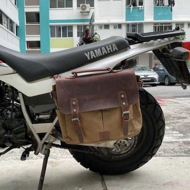 Motorcycle Pannier Messenger Bag saddlebag side for Harley Triumph Mutt ...