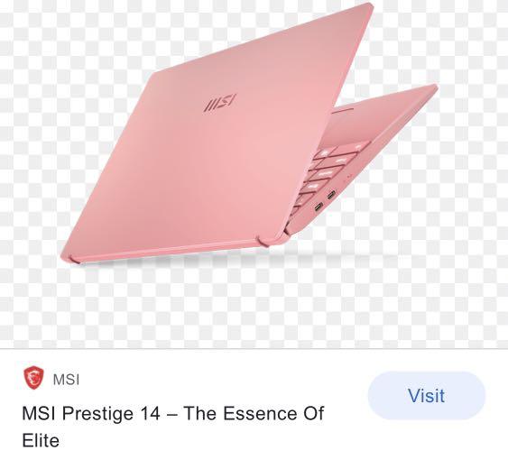 Msi pink rose gold prestige laptop, Computers & Tech, Laptops ...