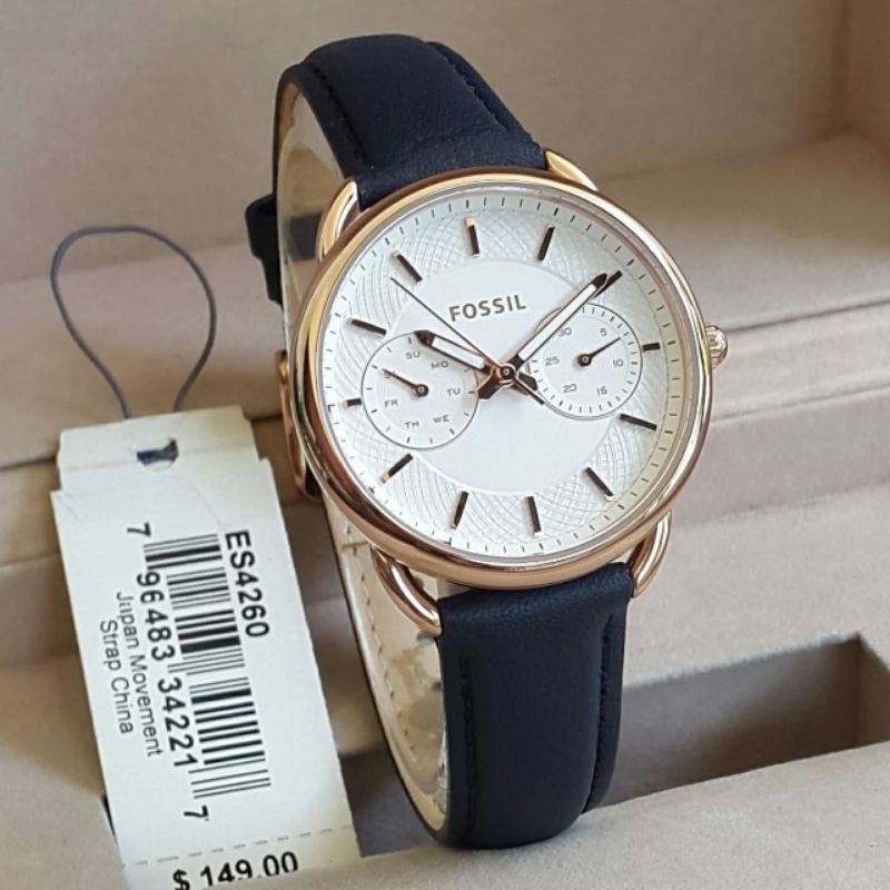 Original 100% Fossil Watch Navy Chronograph ES4260, Fesyen Wanita, Jam ...