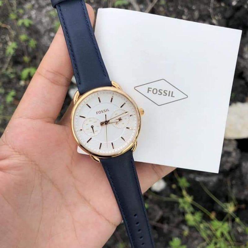 Original 100% Fossil Watch Navy Chronograph ES4260, Fesyen Wanita, Jam ...