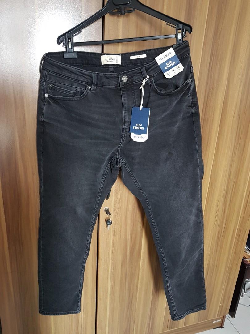 PULL&BEAR denim new with price tag, Fesyen Pria, Pakaian , Bawahan di ...