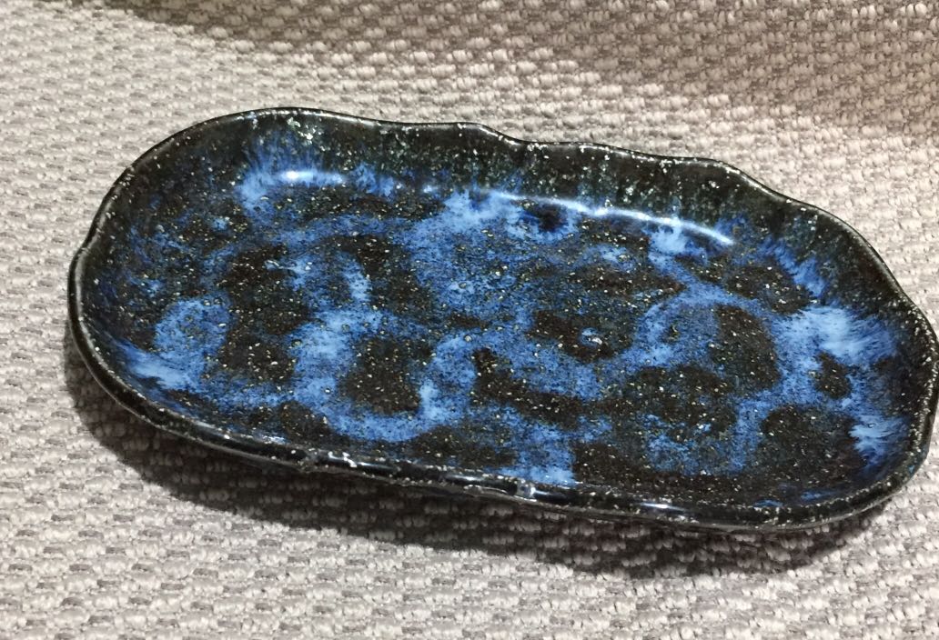 Rectangular curved shape saucer-speckled stoneware ceramic, Furniture ...