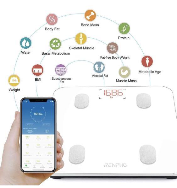 RENPHO Bluetooth Body Fat Scale with APP,Smart Digital Bathroom Scale ...