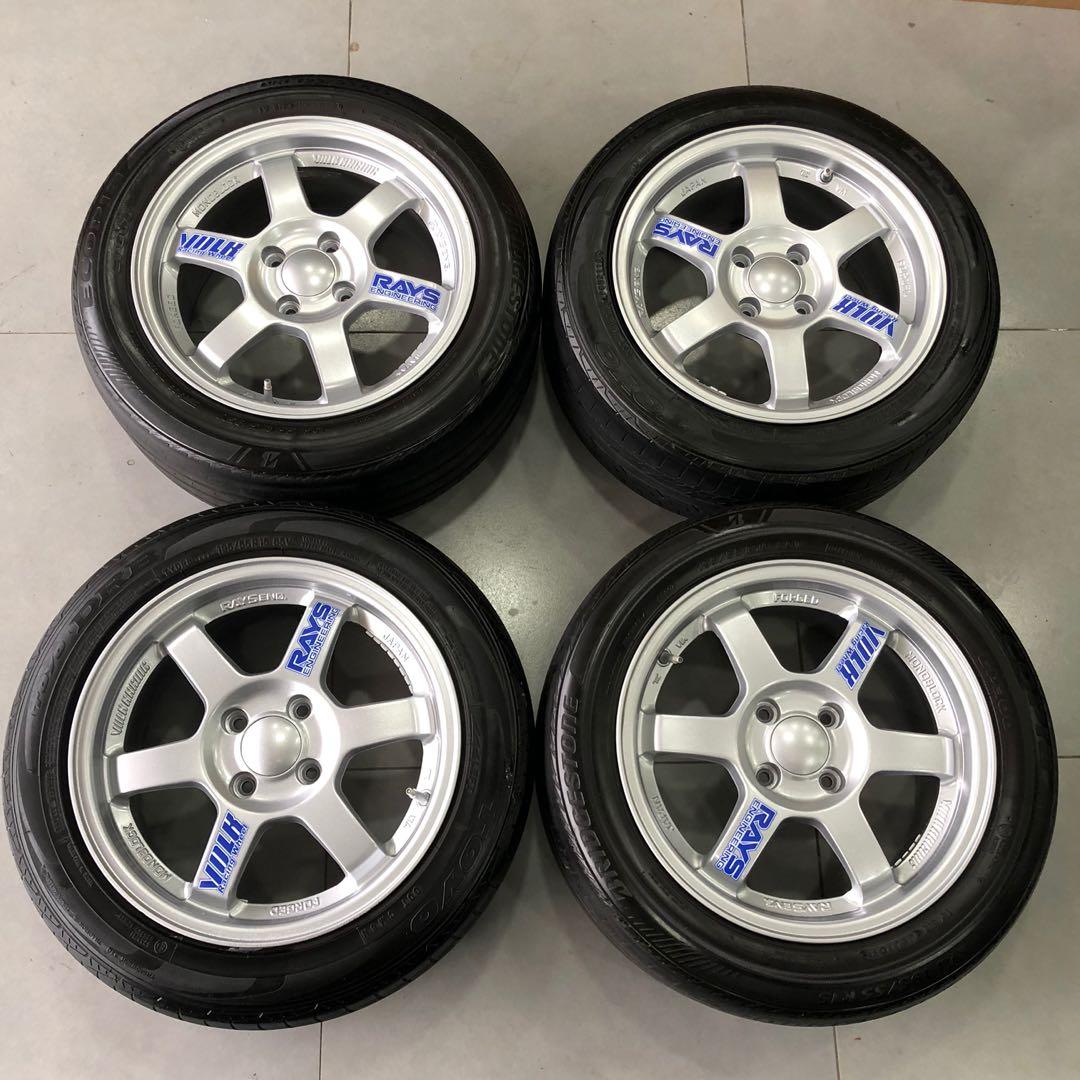 Rim TE37 15x7jj pcd100, Auto Accessories on Carousell