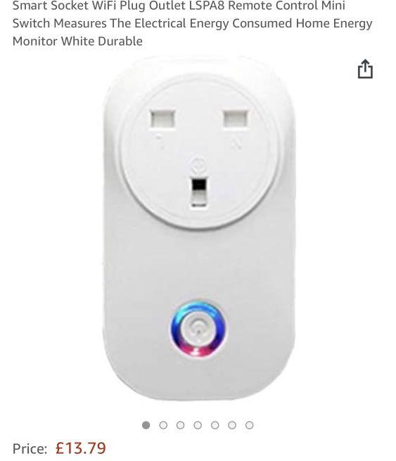 Smart Socket WiFi Plug Outlet LSPA8 Remote Control Mini Switch Measures ...
