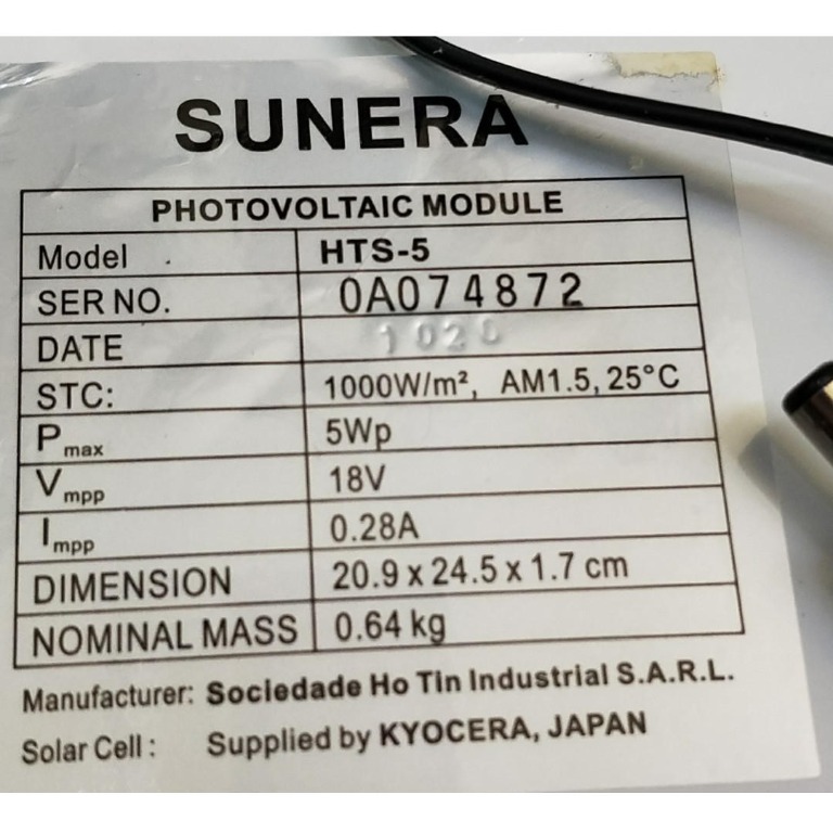 Sunera Solar Panel (5W/18V) Brand New, TV & Home Appliances, Electrical, Adaptors & Sockets on ...