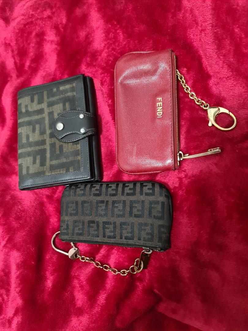 Vintage FENDI Zucca Monogram Coin Purse Key Ring Cles, Luxury, Bags ...