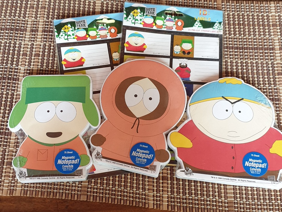Vintage Sealed South Park Magnetic Notepad and Sticker Label Bundle Set ...