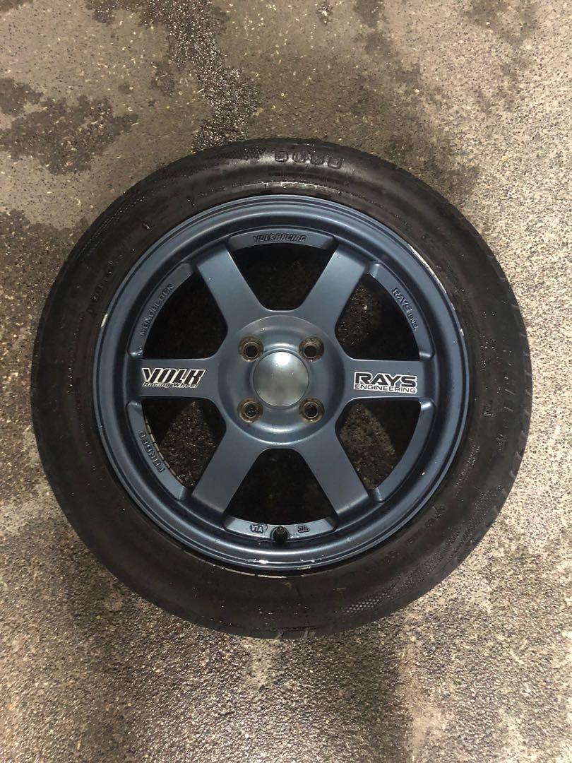 15s Volk Racing Rays Engineering TE37 (Thailand made) with Tires, Car Parts & Accessories, Mags ...